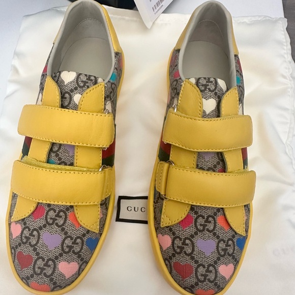 Gucci | Shoes | Gucci Yellow Velcro Strap Sneakers | Poshmark